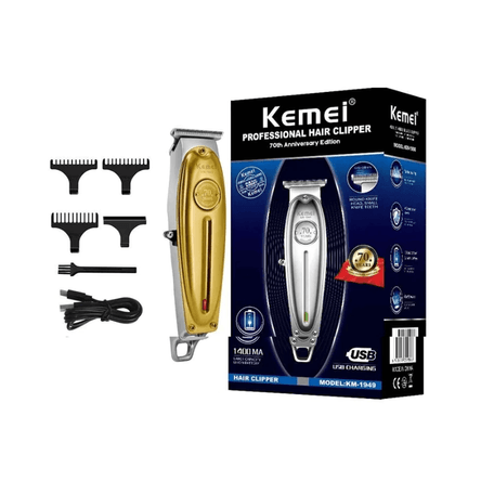 Maquina Patillera Kemei 70 YEARS KM-1949 - Dorado - Promart