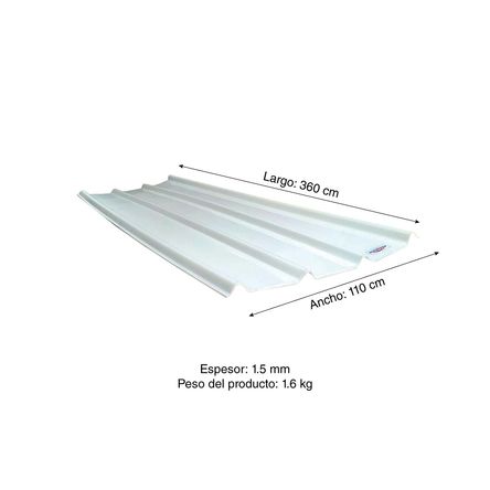 Techo Pp Tr4 Blanco 3.60x1.1mx1.5mm Techito - Promart