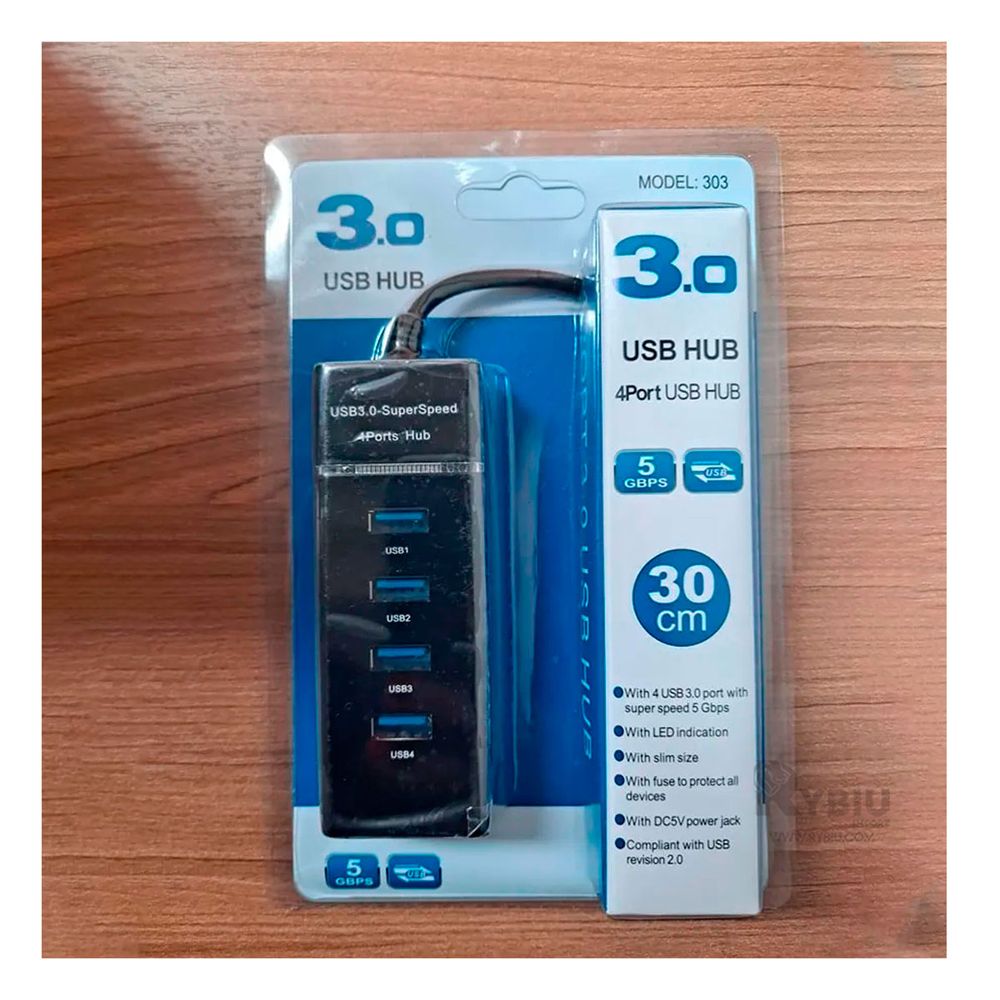 Puertos USB 4 Entradas Extensor Negro - Promart