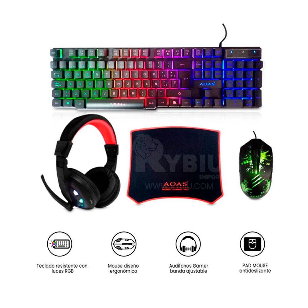 Gamer Pack con Teclado, Mouse, Audifonos y Mousepad | Promart.pe - Promart