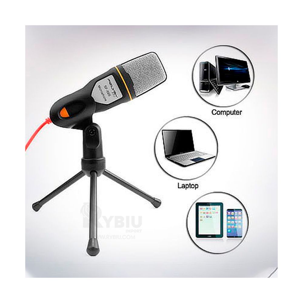 Microfono Negro Mediano con Condensador Semi Profesional - Promart