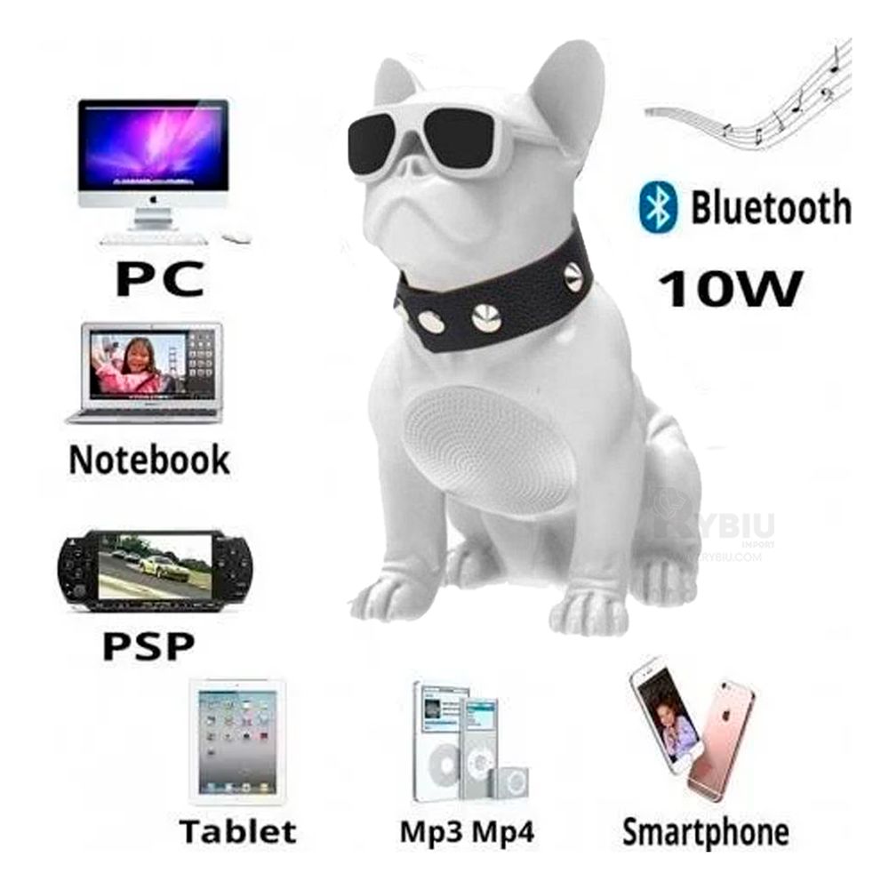 Bocina con Bluetooth Portatil de Perro Blanco - Promart