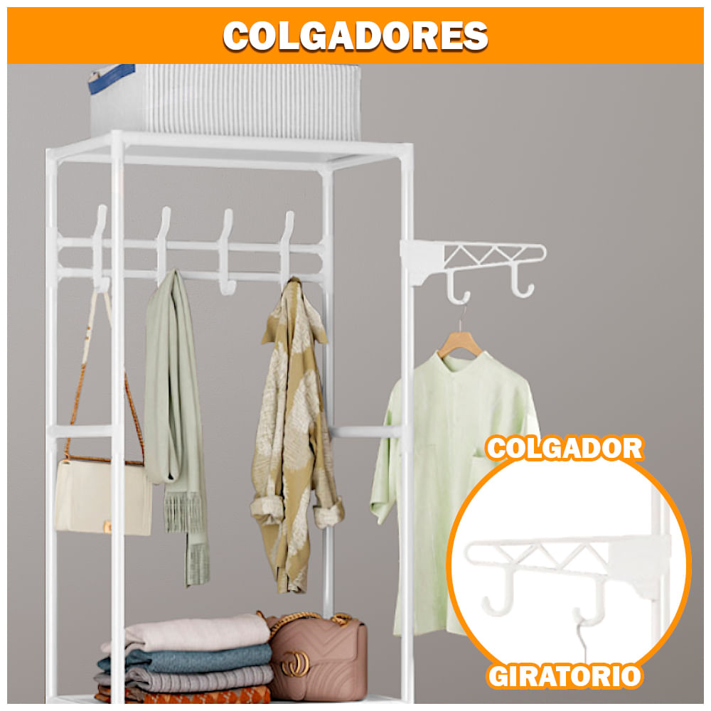 Perchero Estante Zapatero W39 BL Y Organizador de Carteras W76 RS - Promart