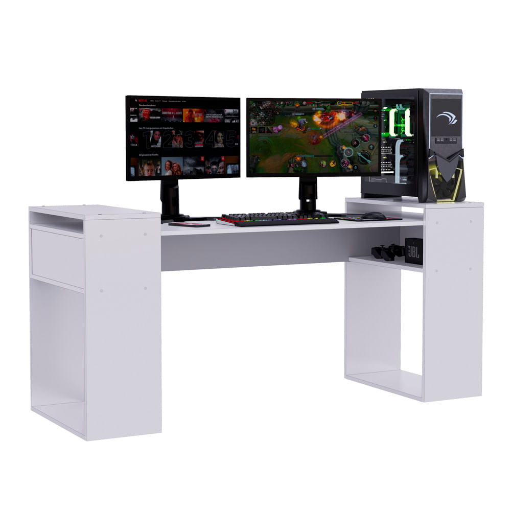 Escritorio Gamer NR 04 180cm Movenda Full Blanco - Promart