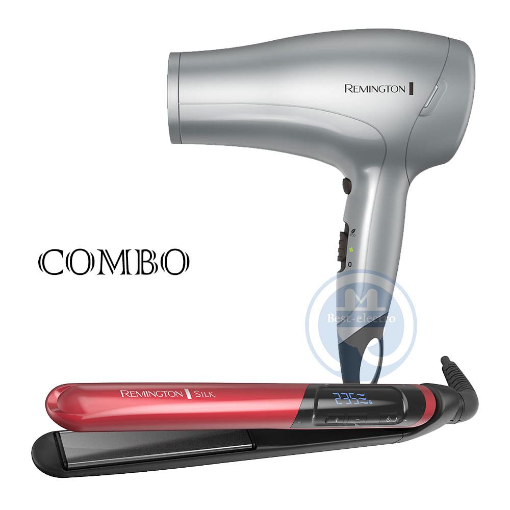Combo Remington Alisadora Silk S9600 y Secador D3019 Pro Titanium - Promart