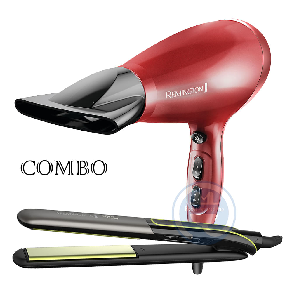 Combo Remington Alisadora Shine Therapy S12A y Secador Silk AC9096 ...