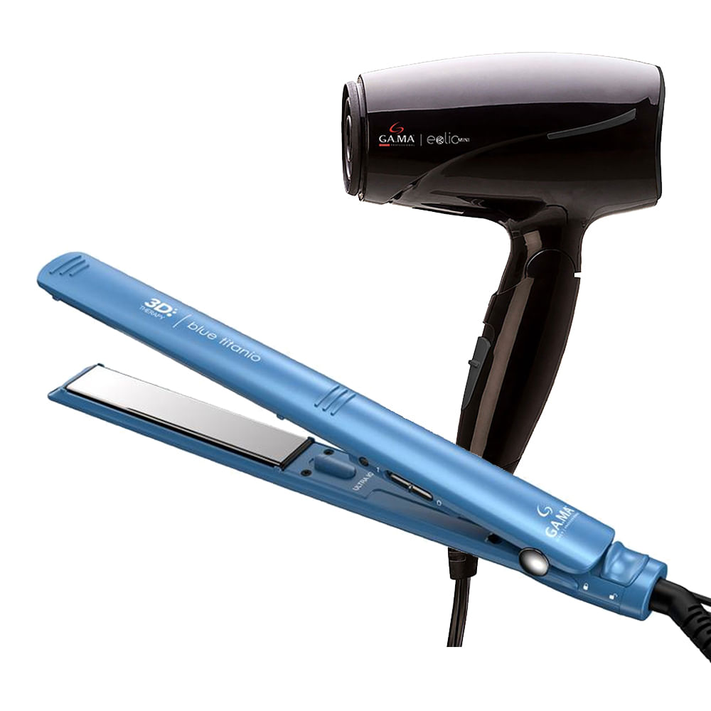Combo Gama Alisadora Blue Titanio 3D BECHS0000002426 y Secador Eolic ...