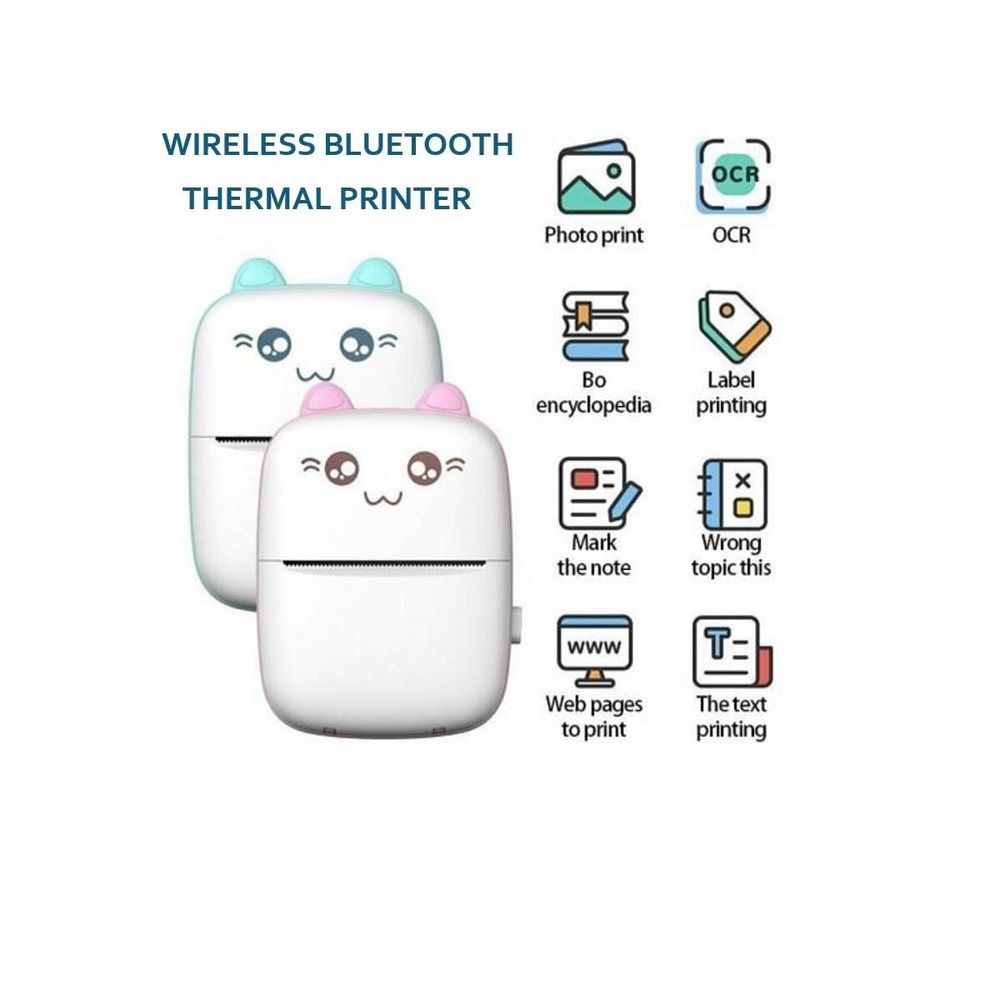 Mini Impresora Térmica Portátil Recargable Bluetooth + rollo rosado ...