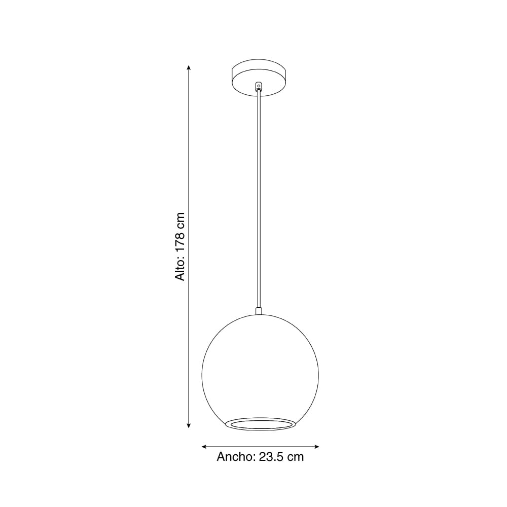 Lámpara Colgante 1 luz E27 40w Blanco Ikelite - Moderna - Promart
