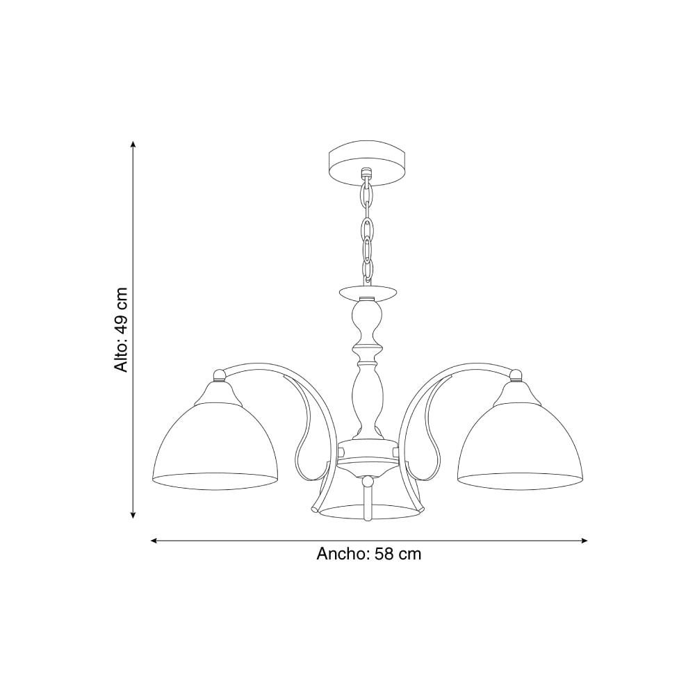 Lámpara Colgante 3 luces E27 40w Bronce Antiguo Ikelite - Moderna - Promart