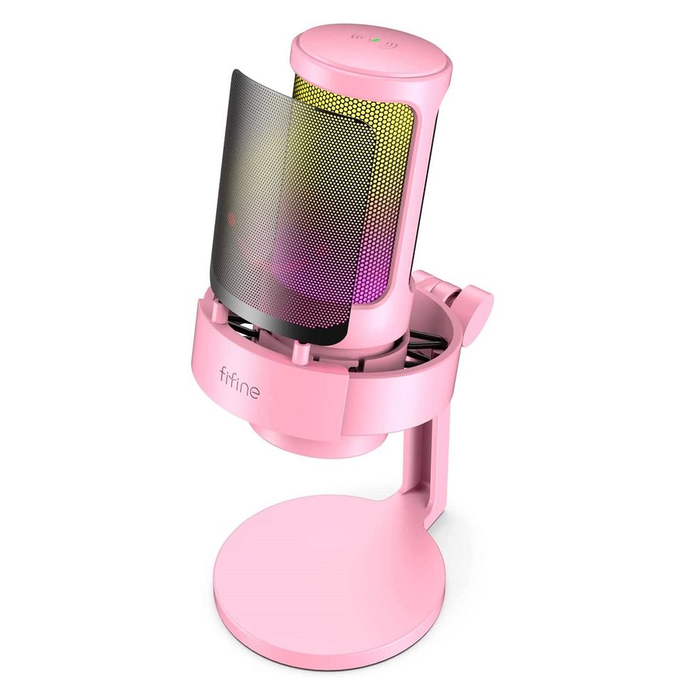 Micrófono Fifine Ampligame A8 RGB USB Cardioide - Pink - Promart