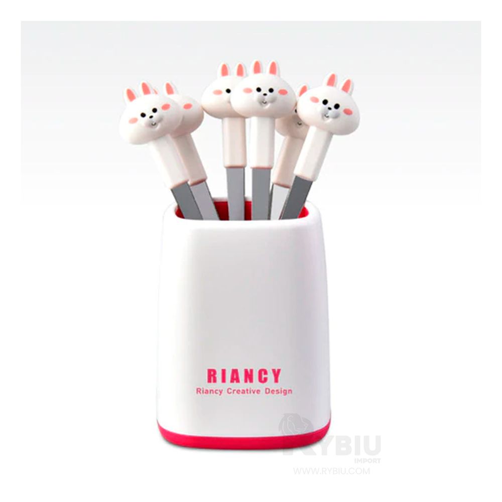 Mini Tenedores de Color Blanco Kawai Conejo - Promart