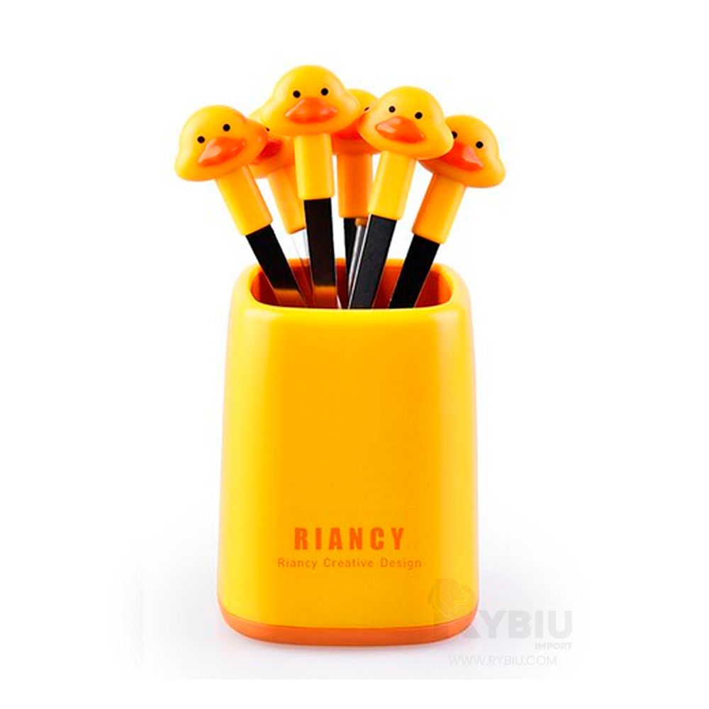 Mini Tenedores Amarillo con Diseño pato Kawai - Promart