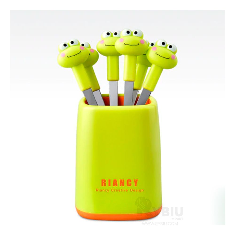 Set de Mini Tenedores Verde Limon de Diseño de Animalitos - Promart