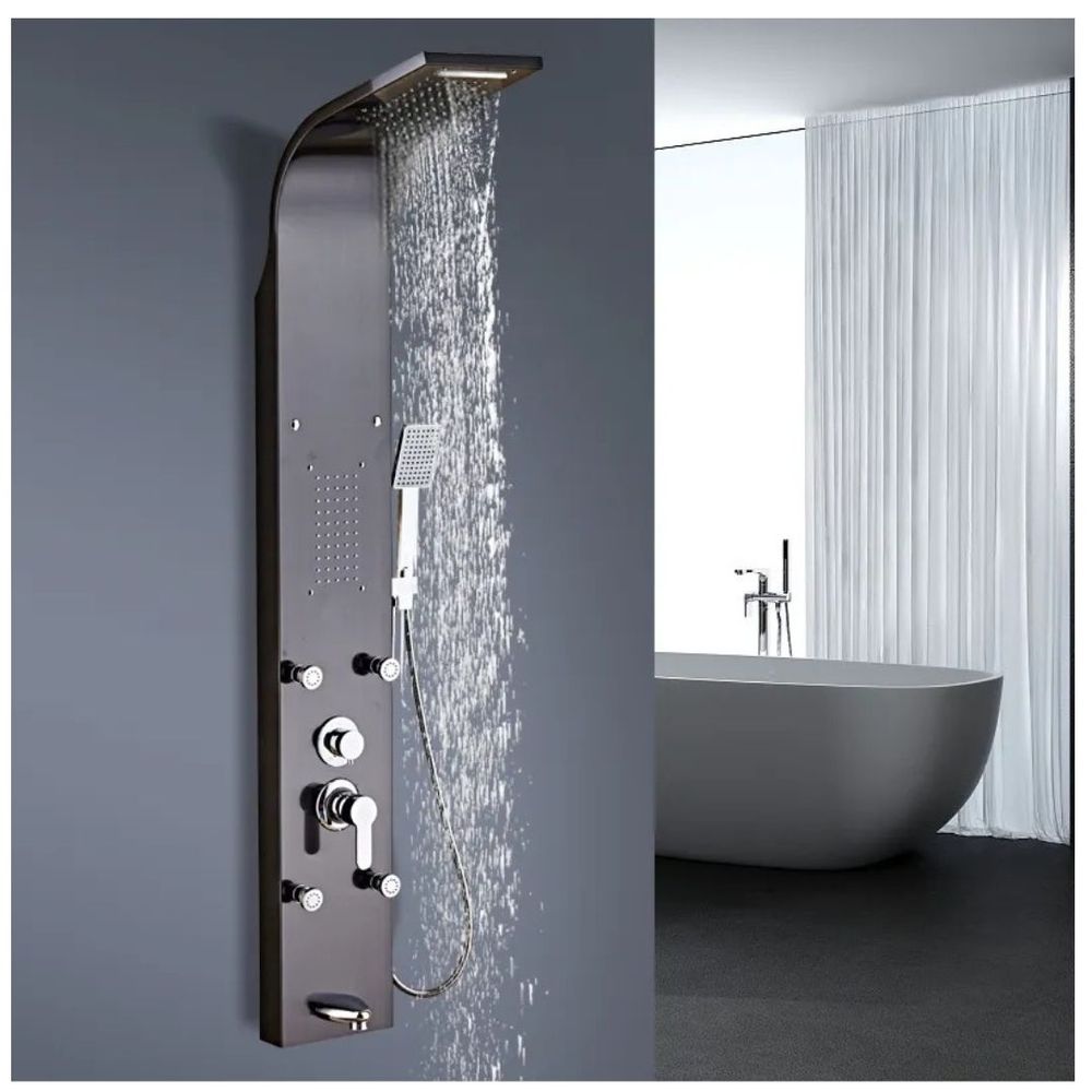 Columna de Ducha de Acero 304 Negro XM 1.56 cm - Promart