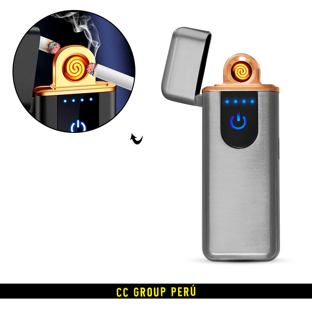 Encendedor Táctil Eléctrico Digital Recargable USB LED - Promart