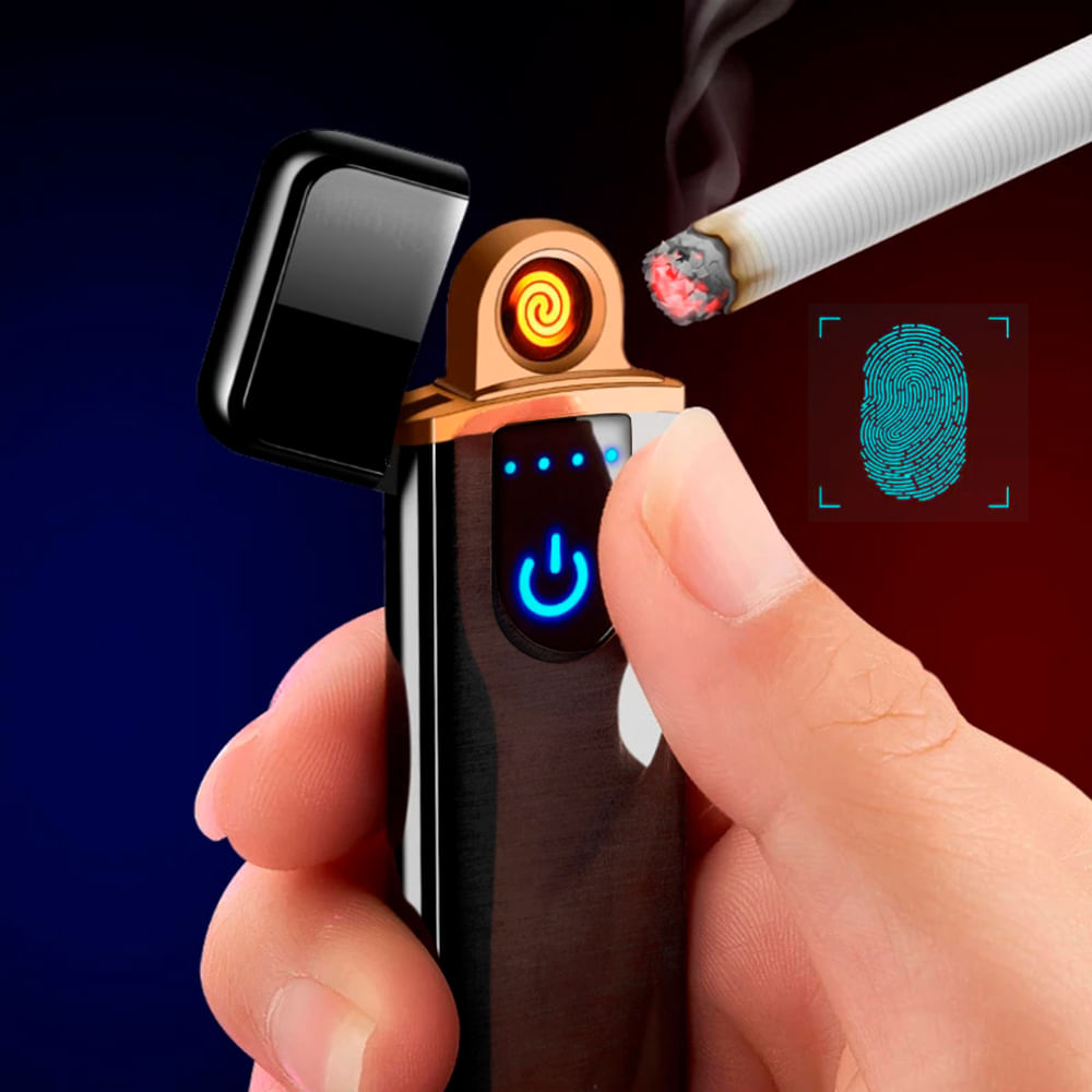 Encendedor Táctil Eléctrico Digital Recargable USB LED - Promart