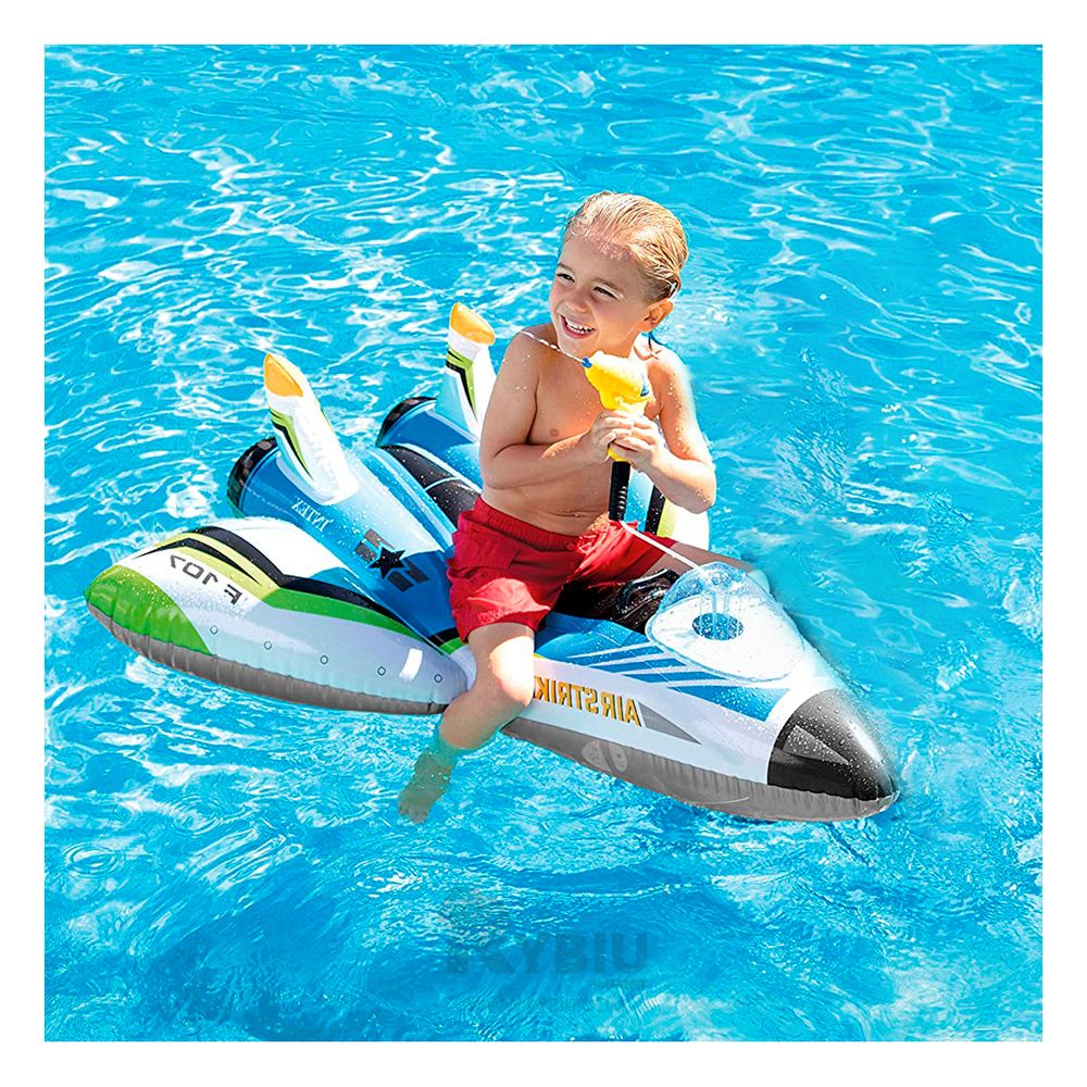Divertido Flotador Avion Azul Ideal para Piscina - Promart