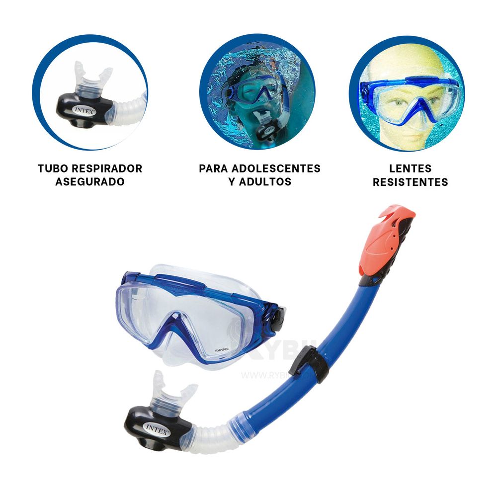 Juego de Buceo de 2 Piezas Intex Color Azul - Promart