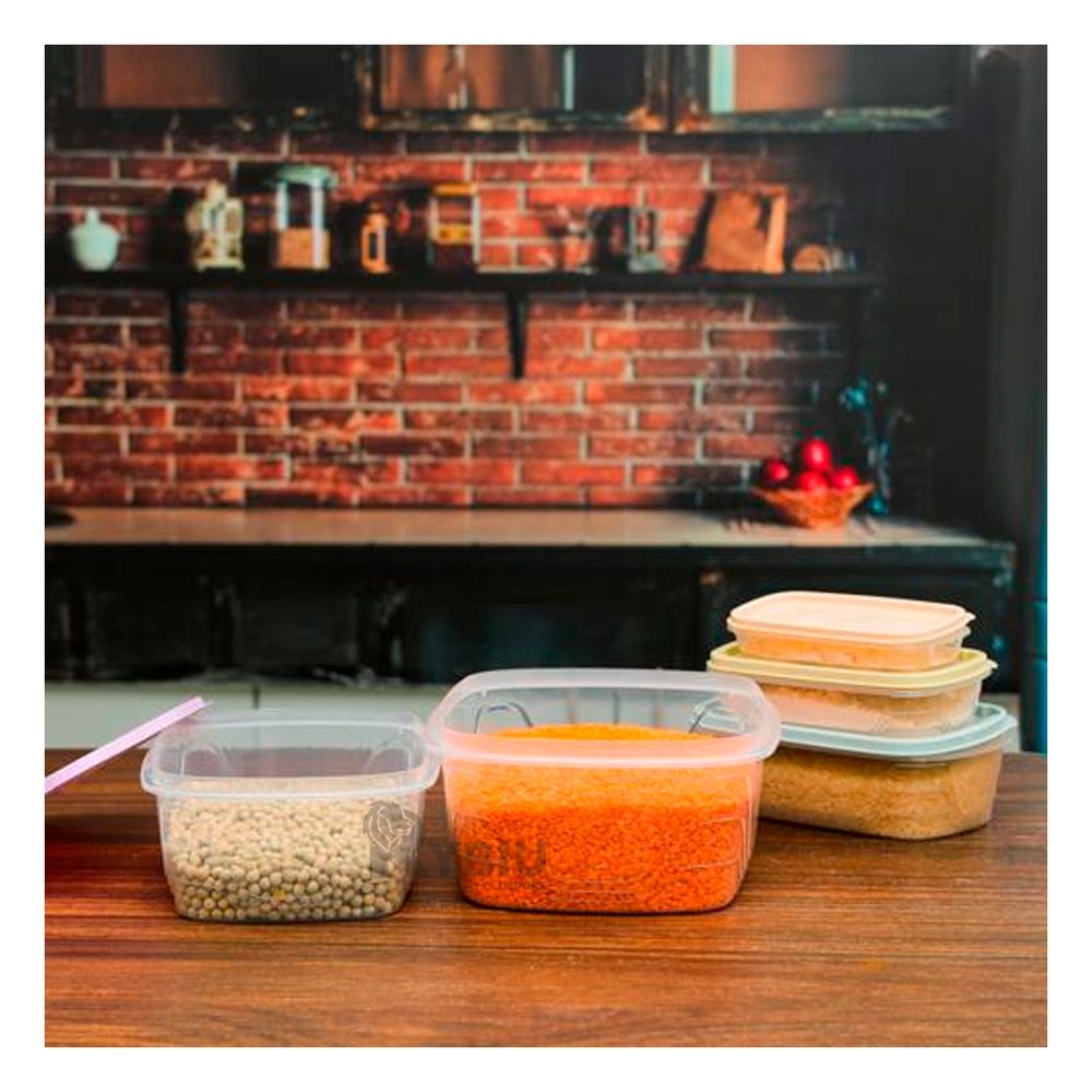 Juego de Taper Transparente Cuadrado de 5 Piezas - Promart