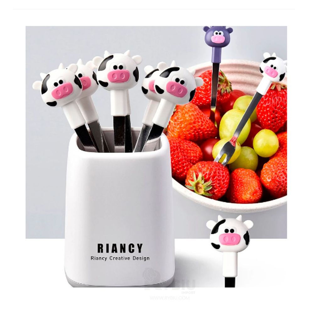 Conjunto de Mini Tenedores con Diseño Vaca - Promart