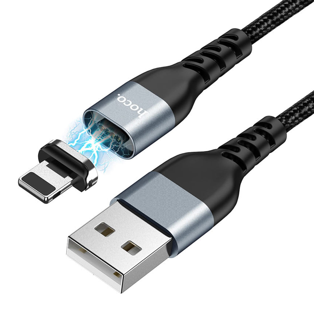 Cable Magnetico USB a Lightning V8 1.2m Hoco U96 Negro De Alta Calidad ...