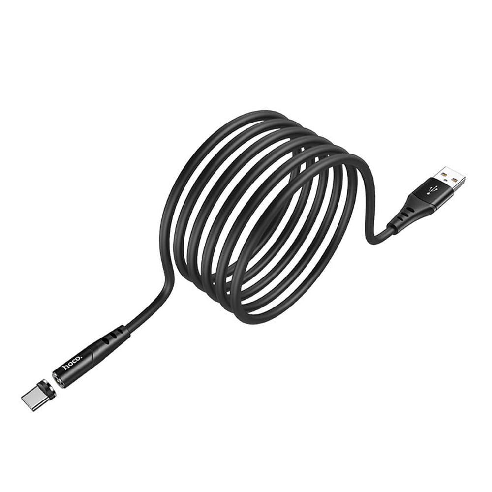 Cable Magnetico Tipo C 1m Hoco X60 Negro De Calidad y Durabilidad - Promart