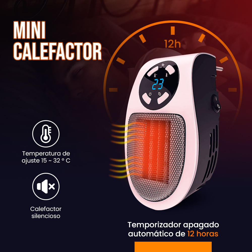Mini Calefactor Portátil Eléctrico con Control - Blanco - Promart
