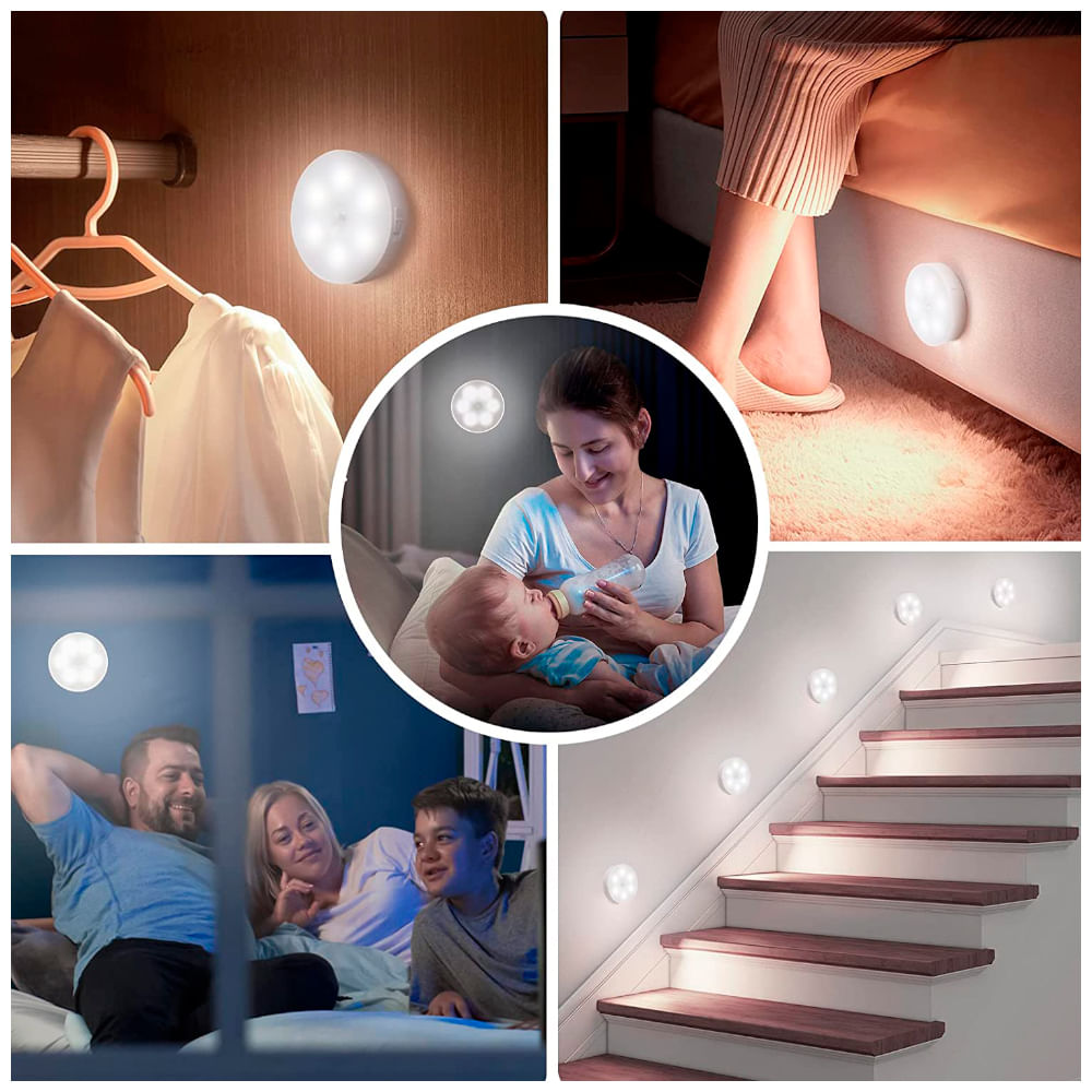 Foco con Sensor de Movimiento Recargable Luz LED Nocturna con ...
