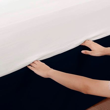 Faldon de Tarima Nube Hogar Drill Liso King 198cm X 203cm Azul 30cm - Promart