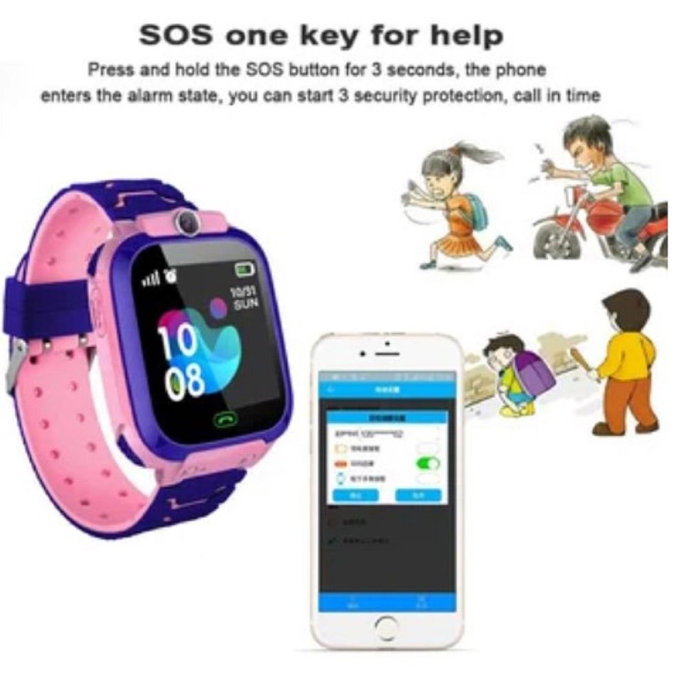 Smartwatch Q12 Infantil Color Celeste Locación LBS Y Cámara Frontal ...