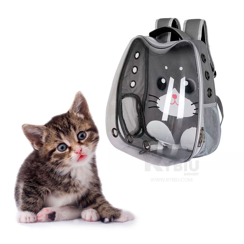 Mochila Gato para Pasear de Color Plomo - Promart