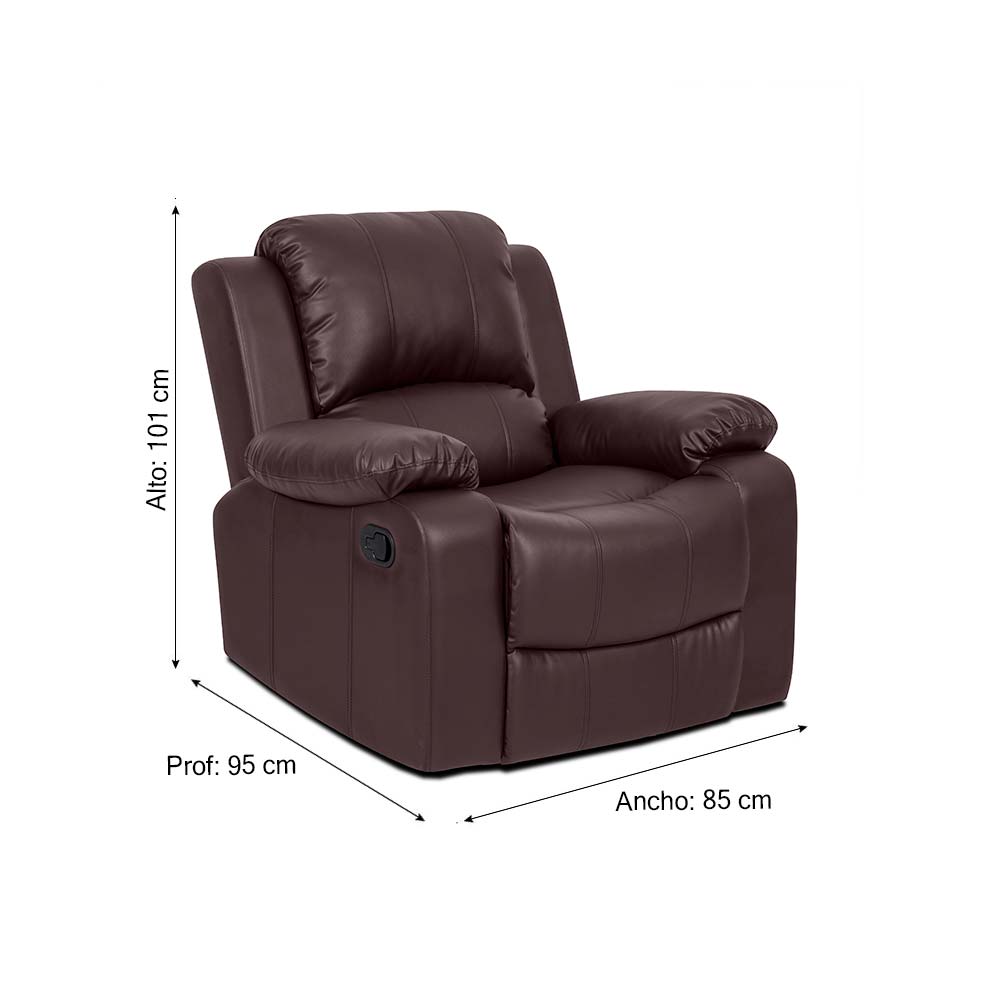Sillón Reclinable PU 1 Cuerpo Marrón - Promart