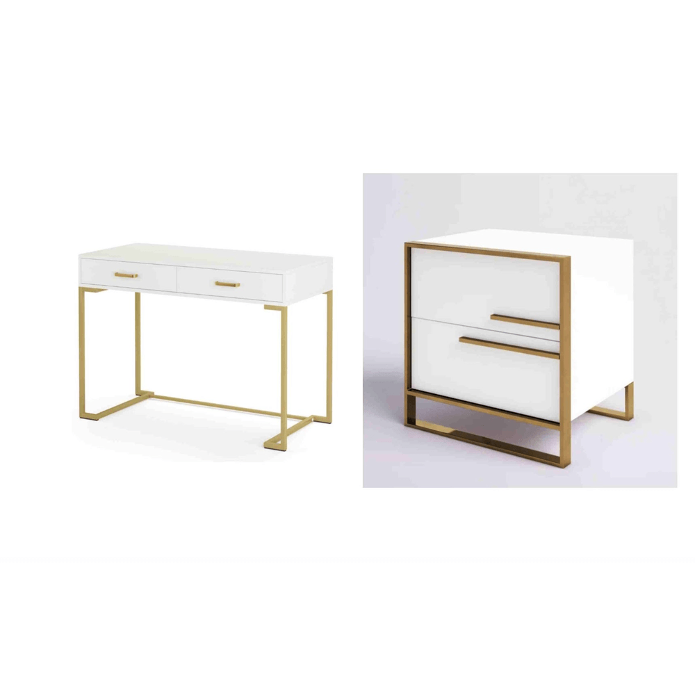 COMBO Velador Deluxe Colby + Escritorio Golden Kamoneé Ventitas Home ...