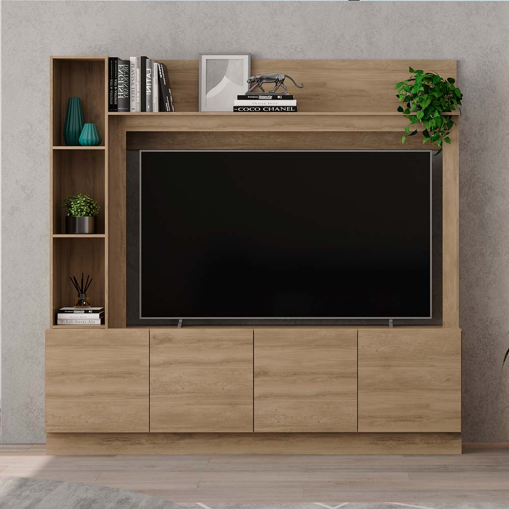COMBO Mueble Sala Modular Orange: Mesa de TV 4 Puertas + Estante Bar ...