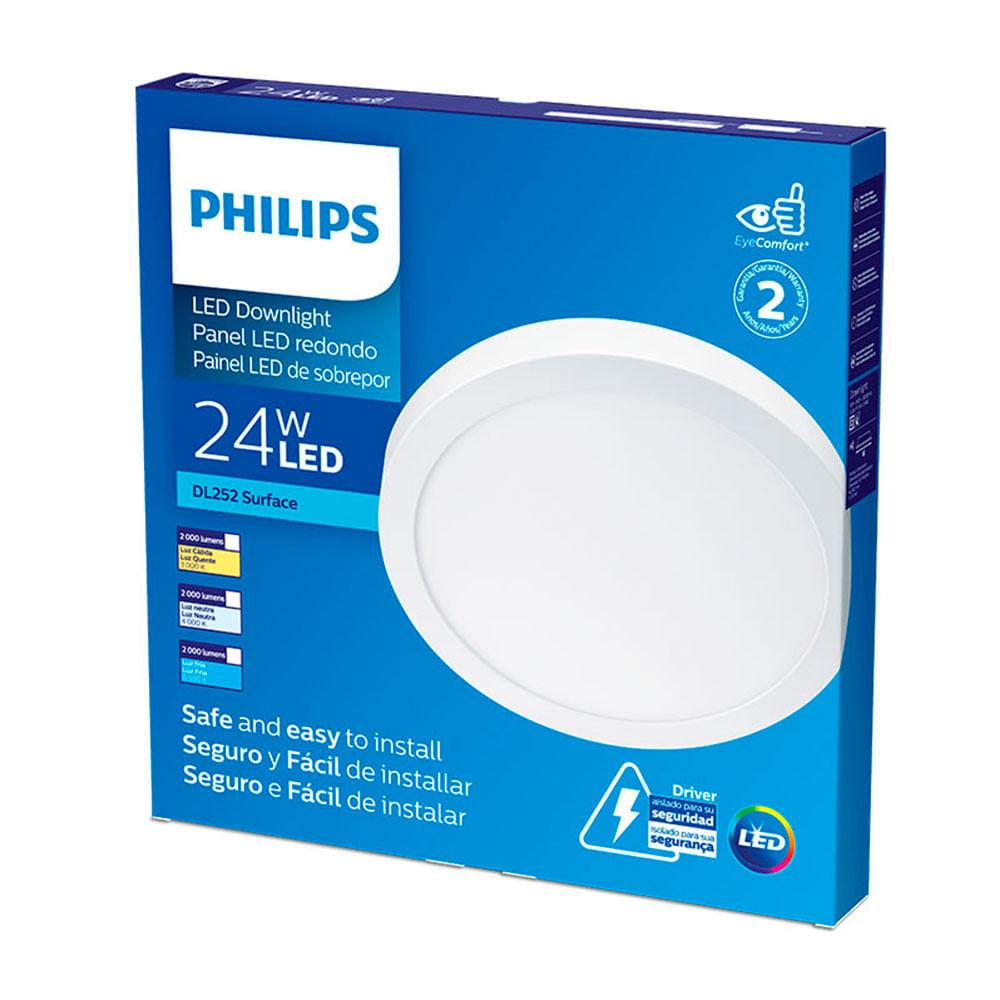 Downlight LED Redondo 24W Philips Modelo DL252 Luz Fría - Promart