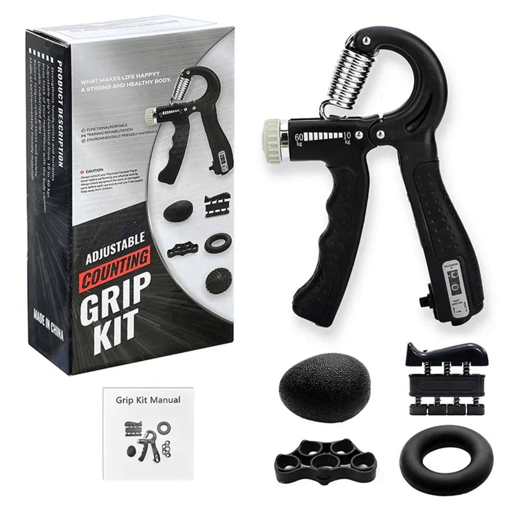 Set de 5 Hand Grips Ejercitadores de Manos, Dedos y Antebrazos - Negro ...