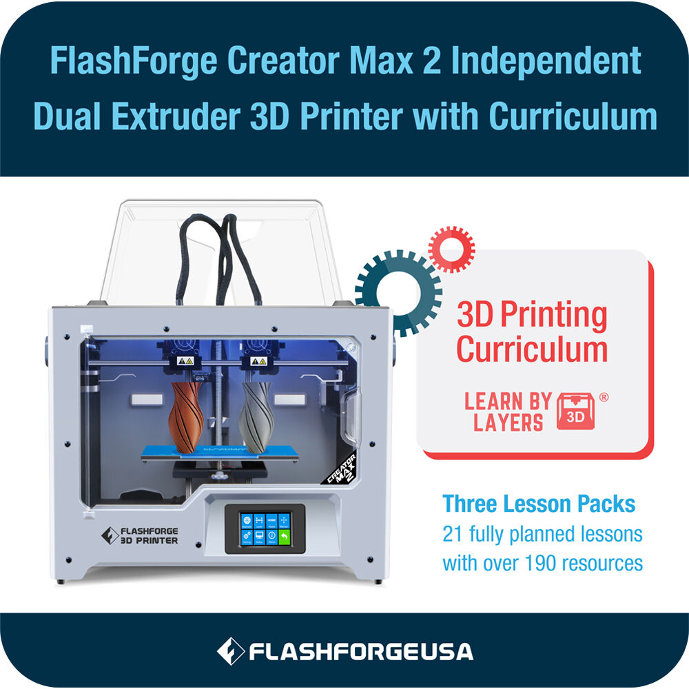 Impresora 3D de doble extrusor independiente FlashForge Creator Max 2 ...