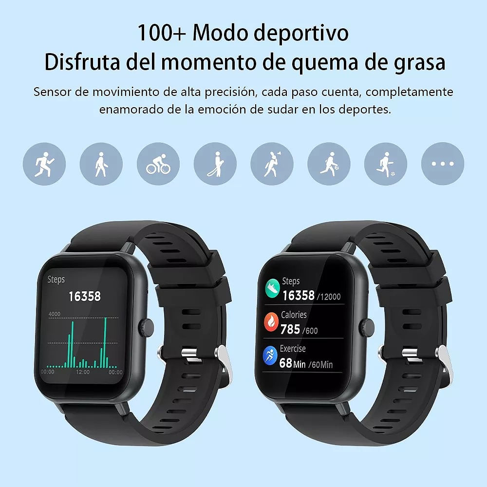 Smartwatch Colmi P20 Plus 1.83" Reloj inteligente Deportivo - Negro ...