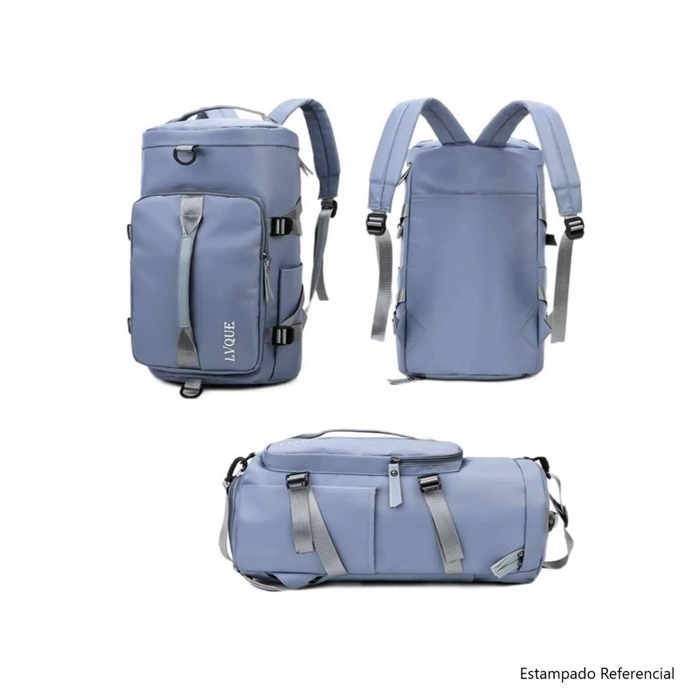 Mochila Bolso de Viaje Multiusos Maleta Deportiva Celeste - Promart