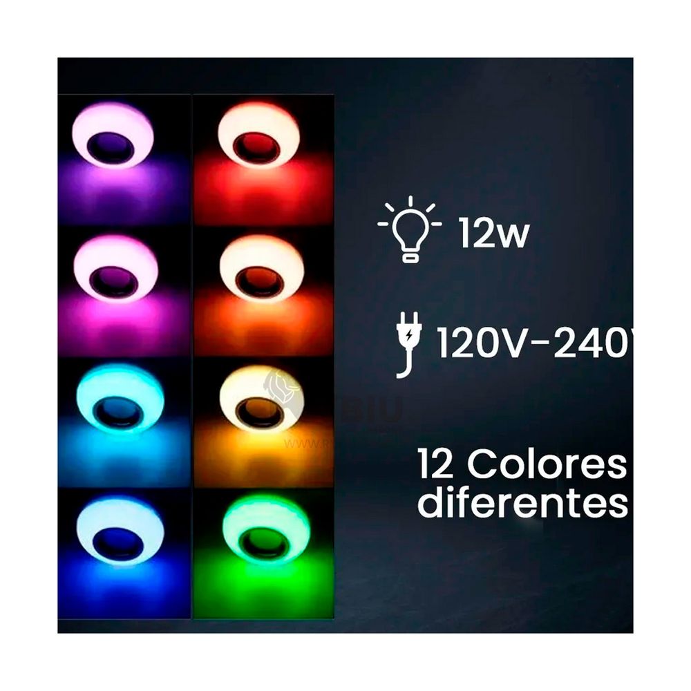 Foco LED de Colores con Musica y Bluetooth Ajustable - Promart