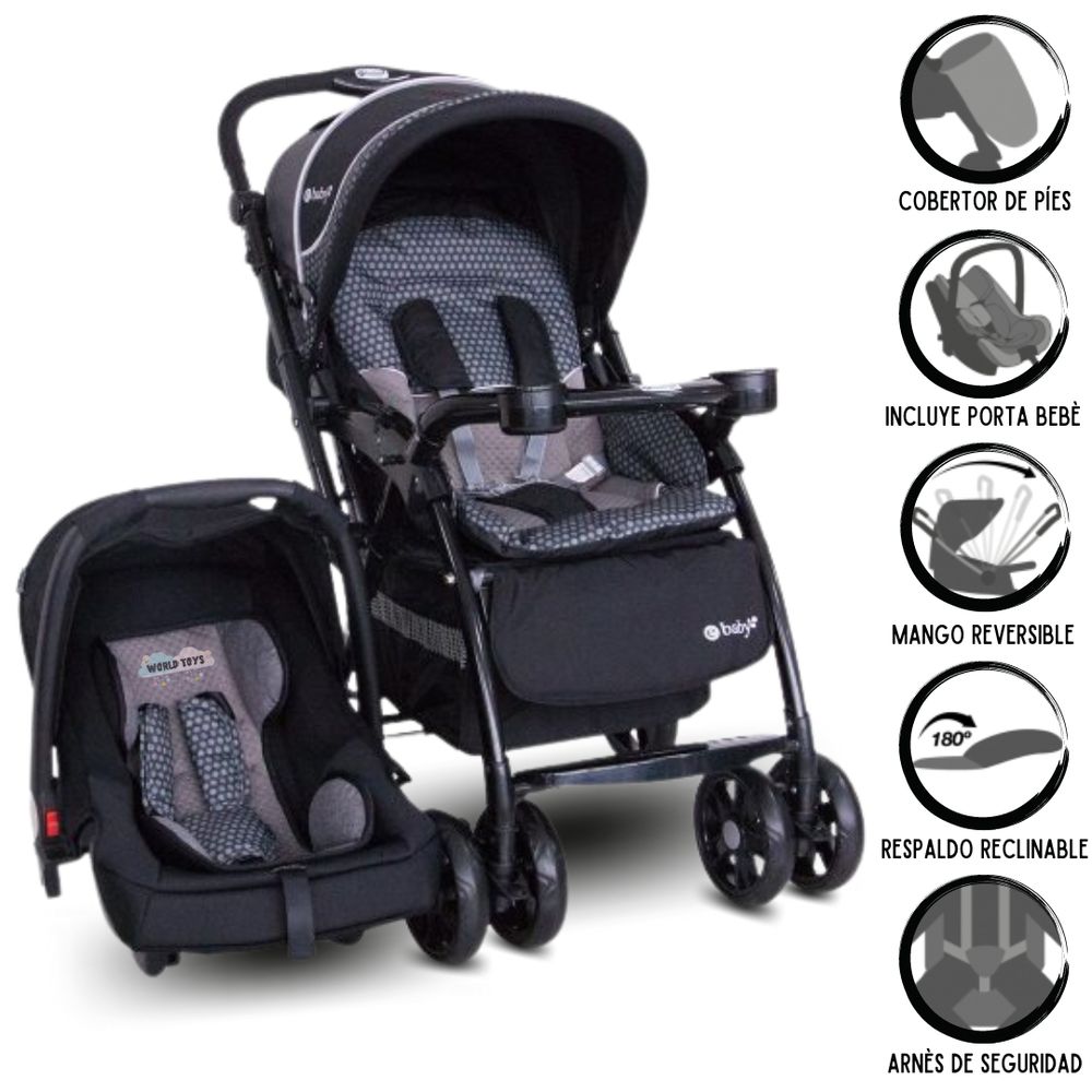 Coche Cuna Travel System Ebaby Braviar New Negro - Promart