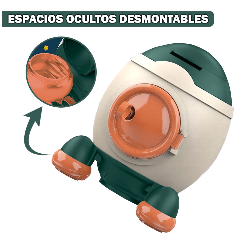 Alcancía Cohete con Stickers 2D 3D Kawaii para Niños Y51 Verde - Promart