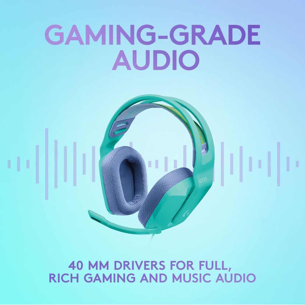 Auriculares Gamer Logitech G G335 con Cable Menta - Promart