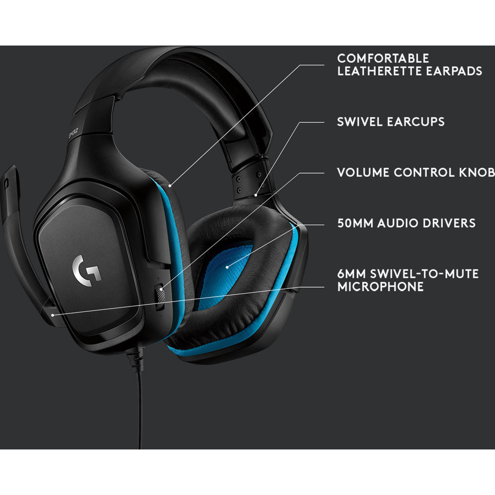 Auriculares Gaming Logitech G G432 Cableados Virtuales 7.1 Canales ...