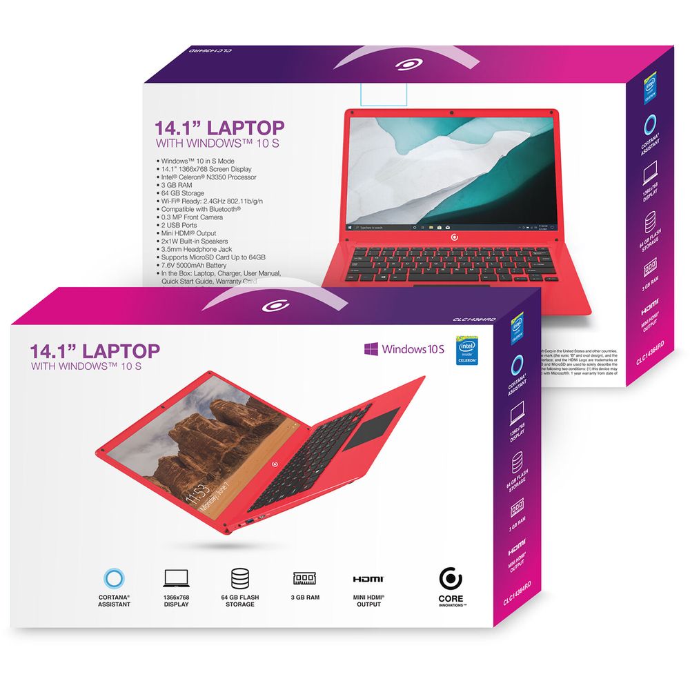 Laptop Core Innovations Series Clc14364 14.1 Red - Promart