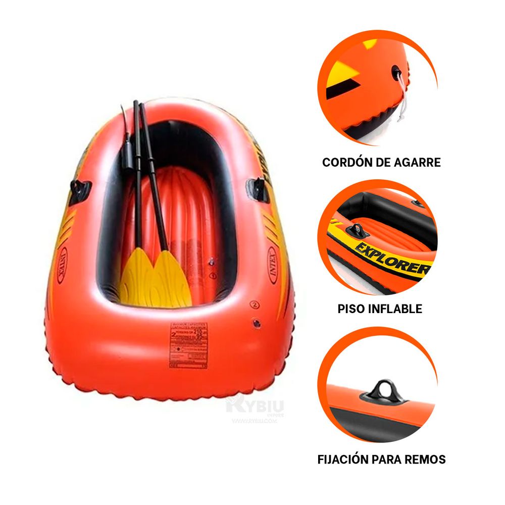 Bote Inflable con Remo para Playas Explorer 200 - Promart