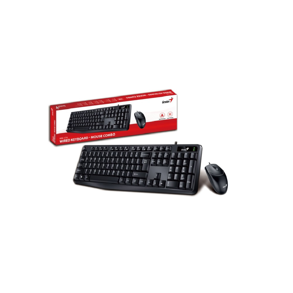 Combo De Teclado y Mouse Usb Genius Km170 Negro - Promart