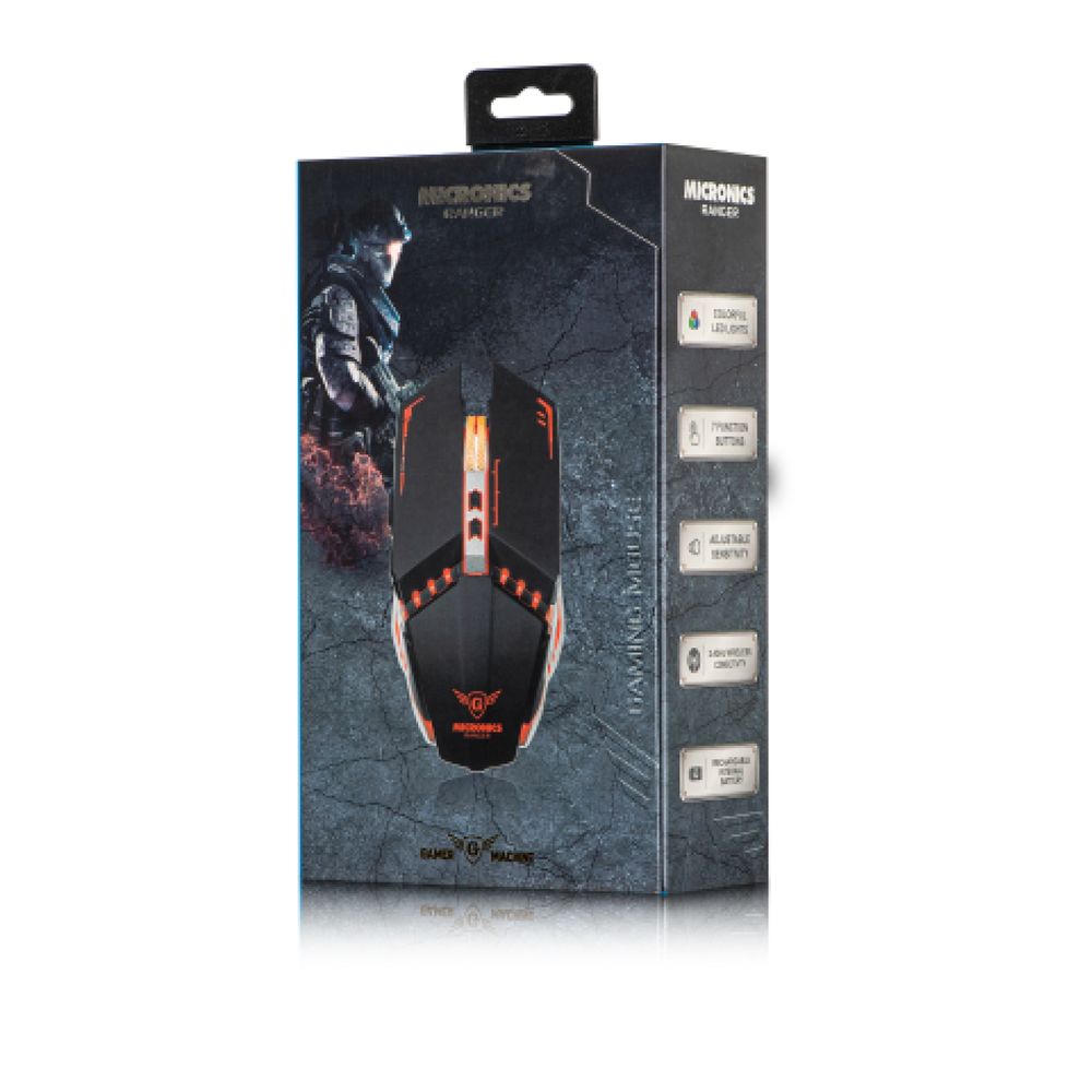 Mouse Gammer Inalámbrico Recargable Con Luces Led Ranger Micronics ...