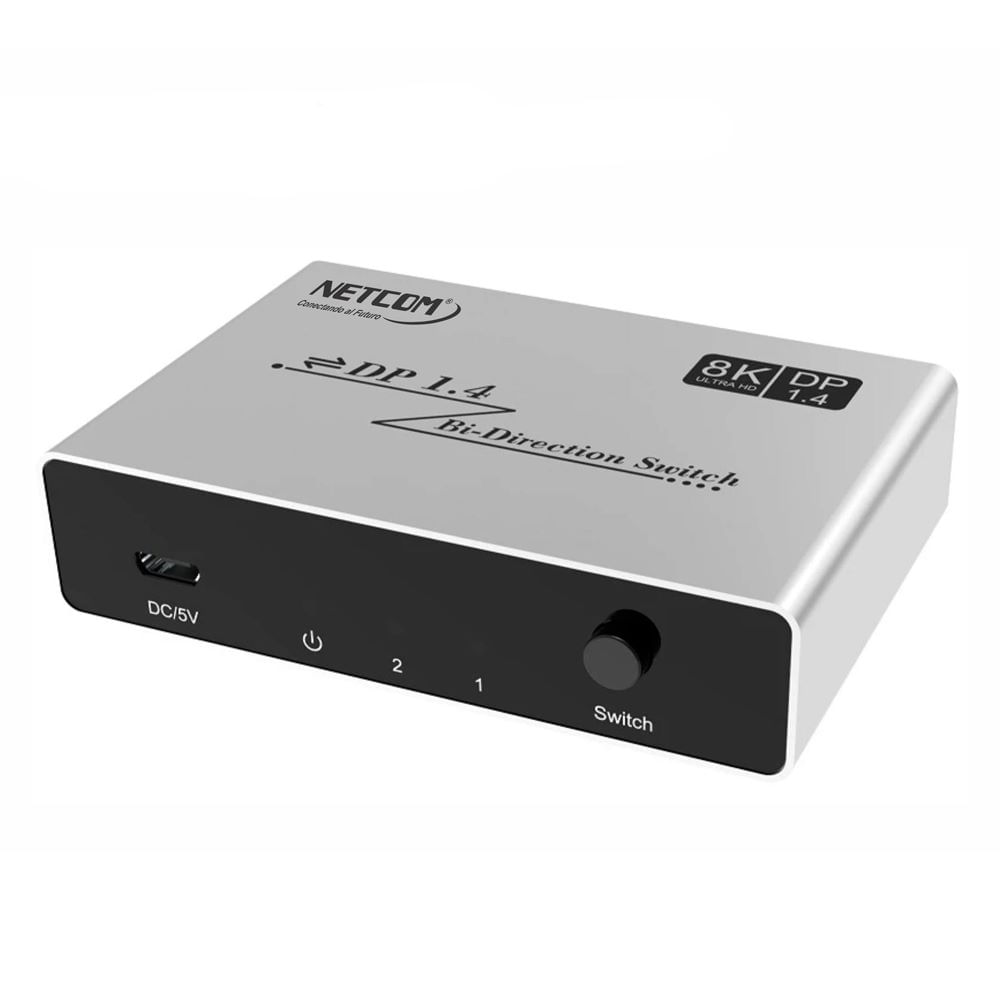 Switch Splitter DisplayPort V1.4 Bidireccional 8k NETCOM - Promart